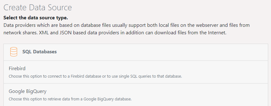 Creating data sources